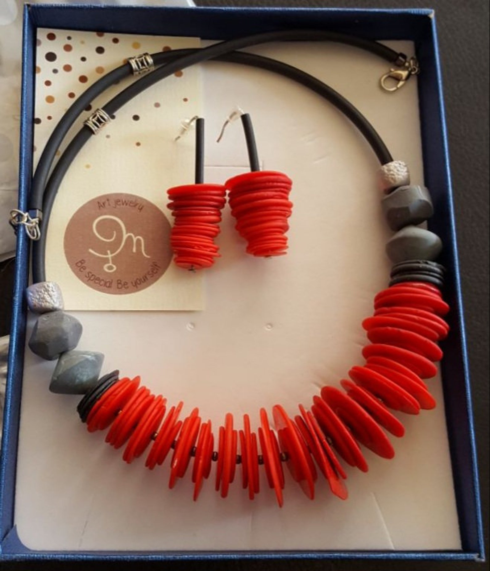 Statement Red Necklace and Earrings, Big Red Beaded Necklace,chunky Red ...