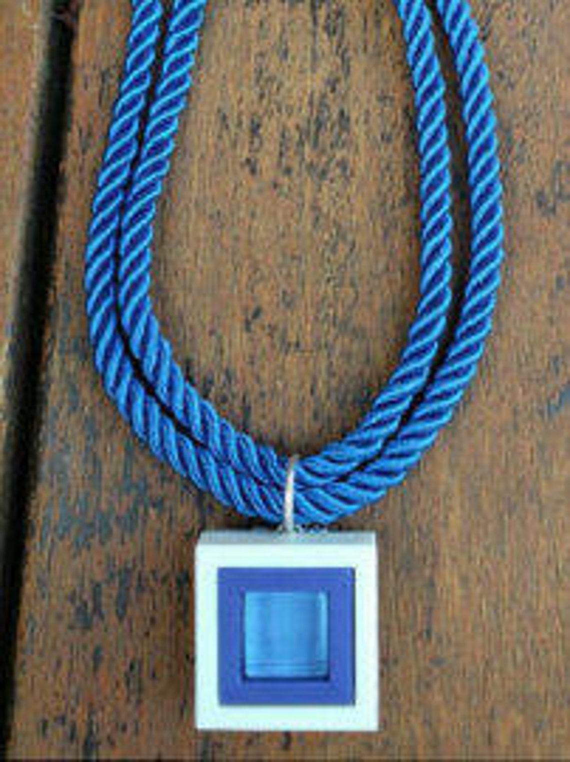 Modern Red Glass Pendant Necklace ,square Red Pendant, Red and Black ...