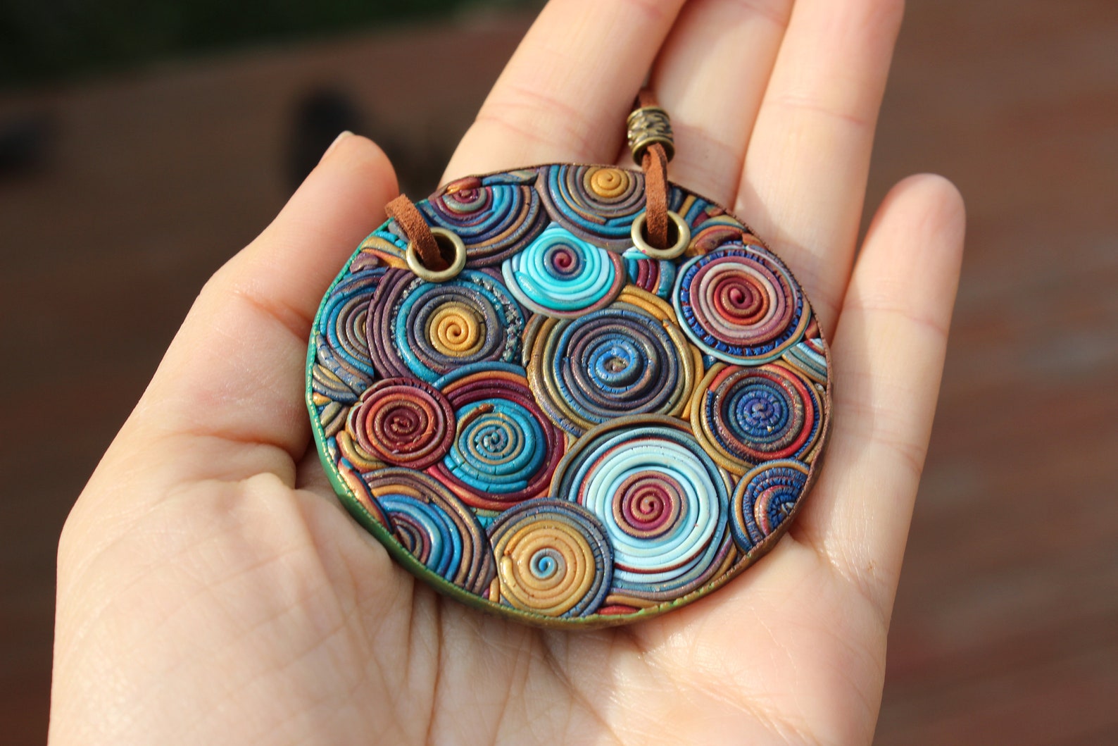 Handmade Colorful Pendant Necklace and Earrings Statement Set - Etsy