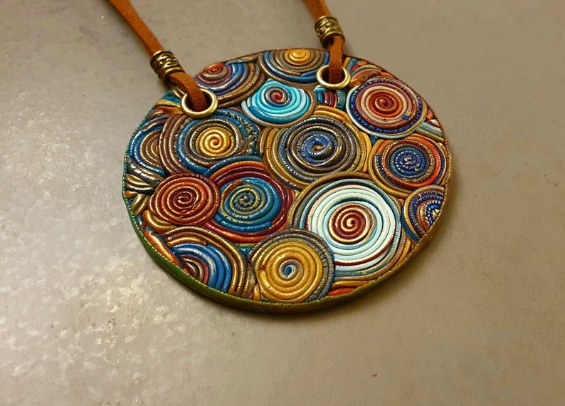 Handmade Colorful Pendant Necklace and Earrings Statement Set - Etsy