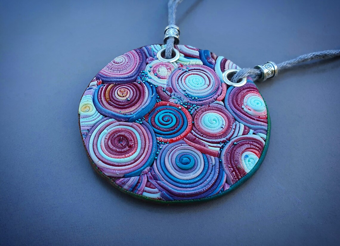 Handmade Colorful Pendant Necklace and Earrings Statement Set - Etsy