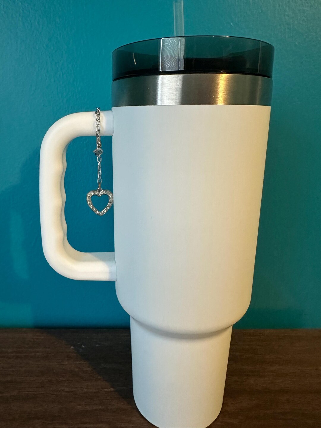 Tumbler Handle Chain With Heart Charm - Etsy