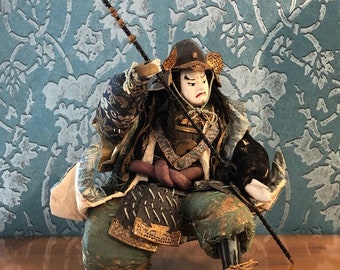 Vintage Japanese 7 Gofun Kneeling Kimekomi Ningyo Girl Doll Glassy Eyes ...