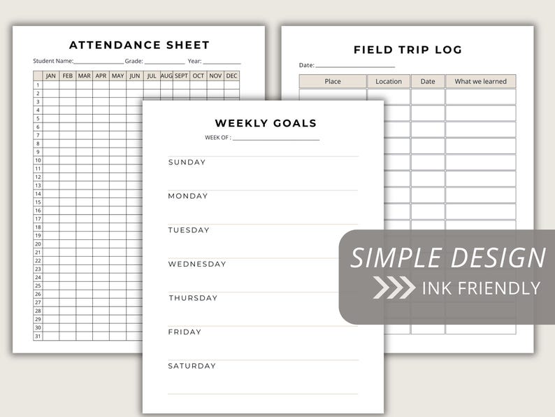 Homeschool Planner Printable Bundle, Daily Schedule Weekly Planner ...