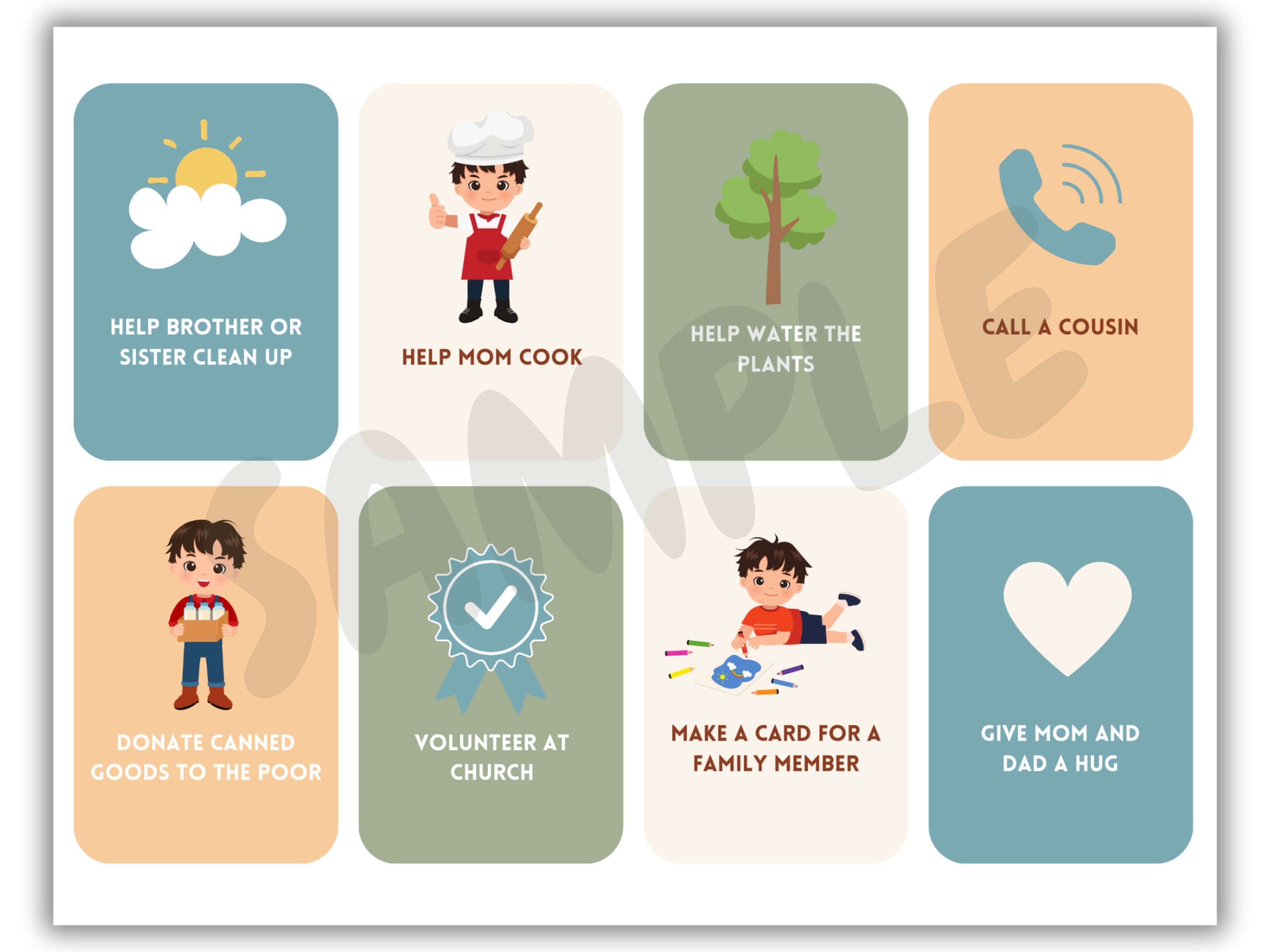 Be Kind Cards Flashcards, Printable Instant Download, Christian ...