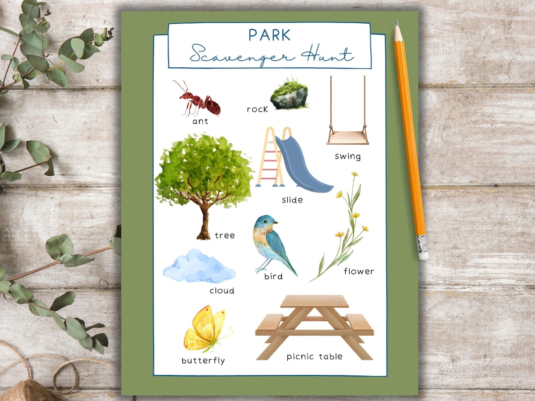 Park Scavenger Hunt, Scavenger Hunt for Kids, Outdoor Activity, Park ...