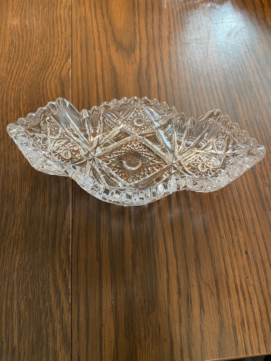 Antique Imperial Glass Nucut Relish Dish - Etsy