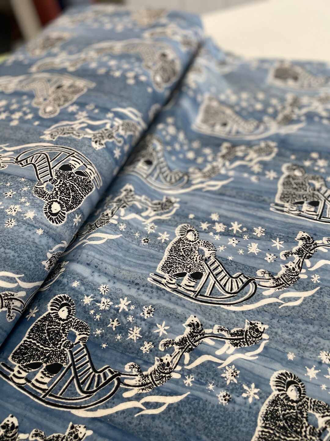 Batik Alaskan Dog Sled Fabric. This is From a Collection Called Artic ...