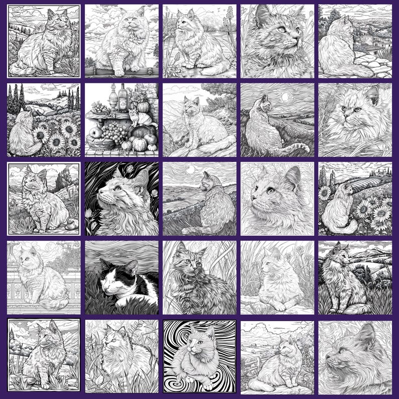 Artistic Catscapes Volume 3 Adult Fine Art Coloring Book | Cats in Fine ...