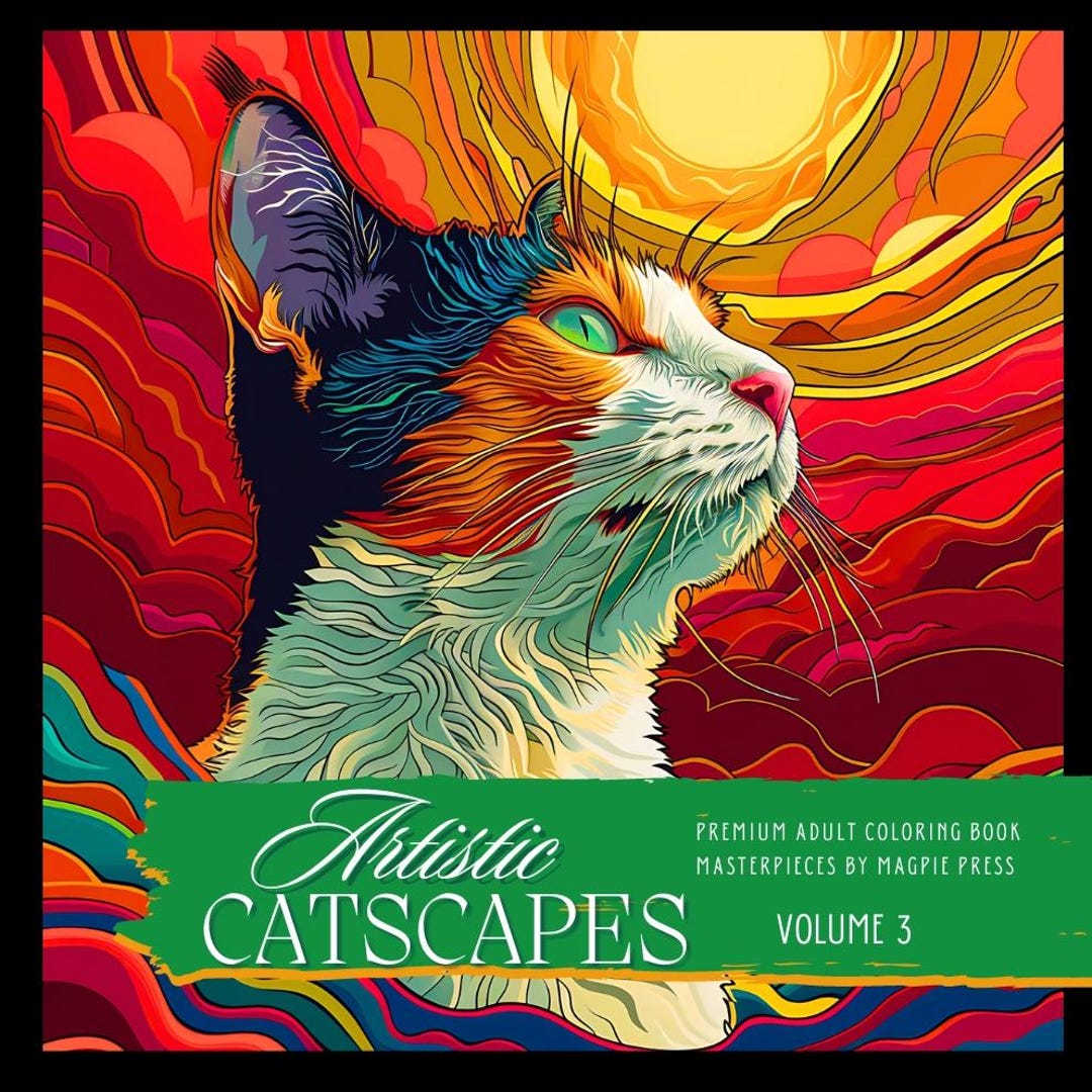 Artistic Cats Volume 3 Coloring Book for Cat Parents - Etsy