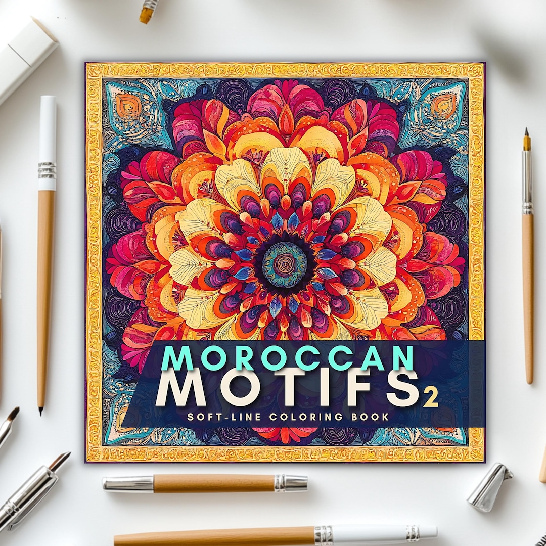 Moroccan Motifs Coloring Book: Sacred Geometry, Detailed Patterns Fine ...