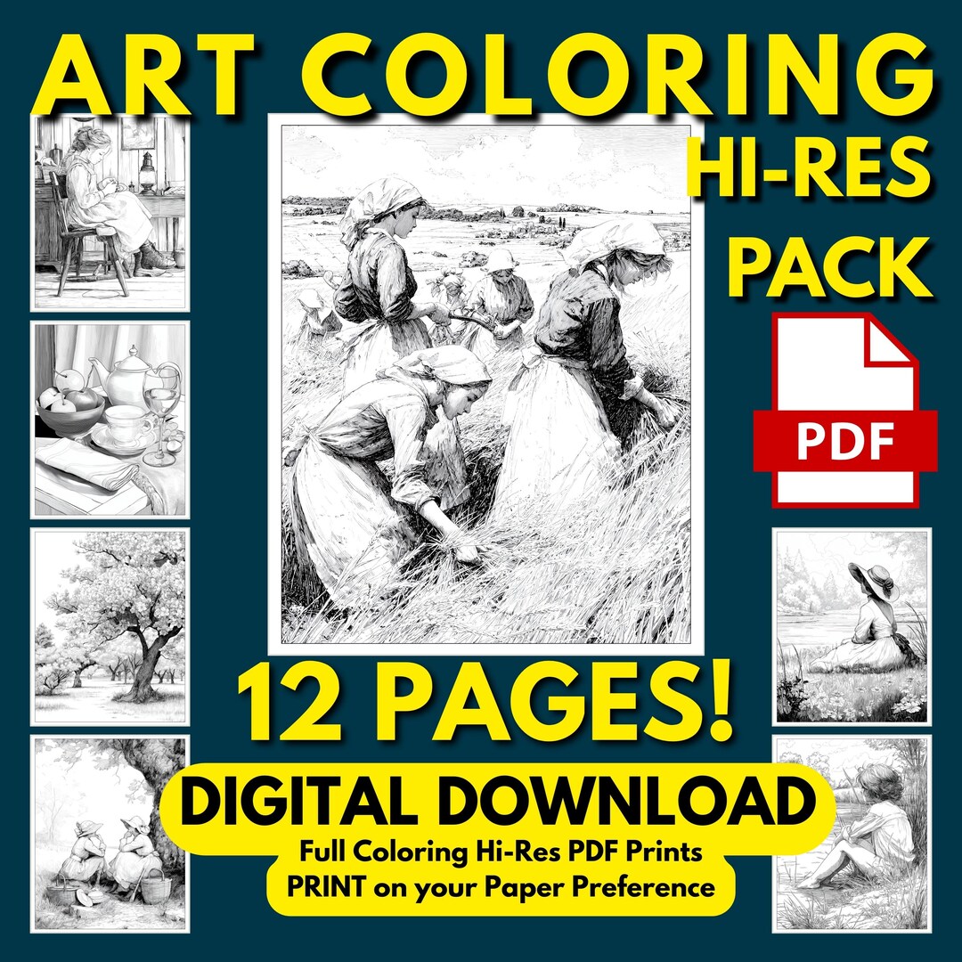 Impressionist Coloring Book Pages: Fine Art Inspired by Monet, Van Gogh ...
