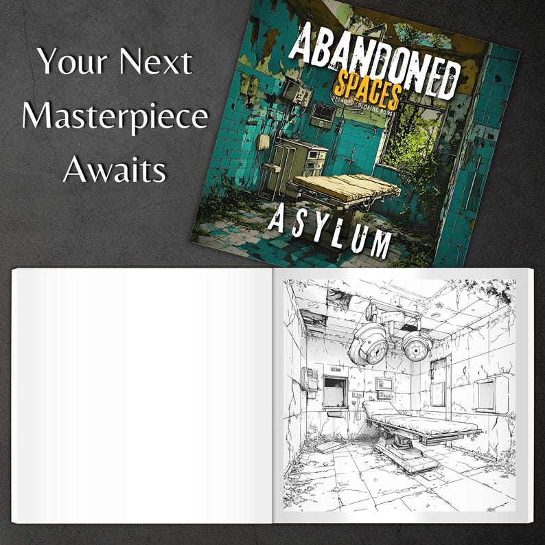 Abandoned Asylum Urban Decay Coloring Book Detailed Architectural ...