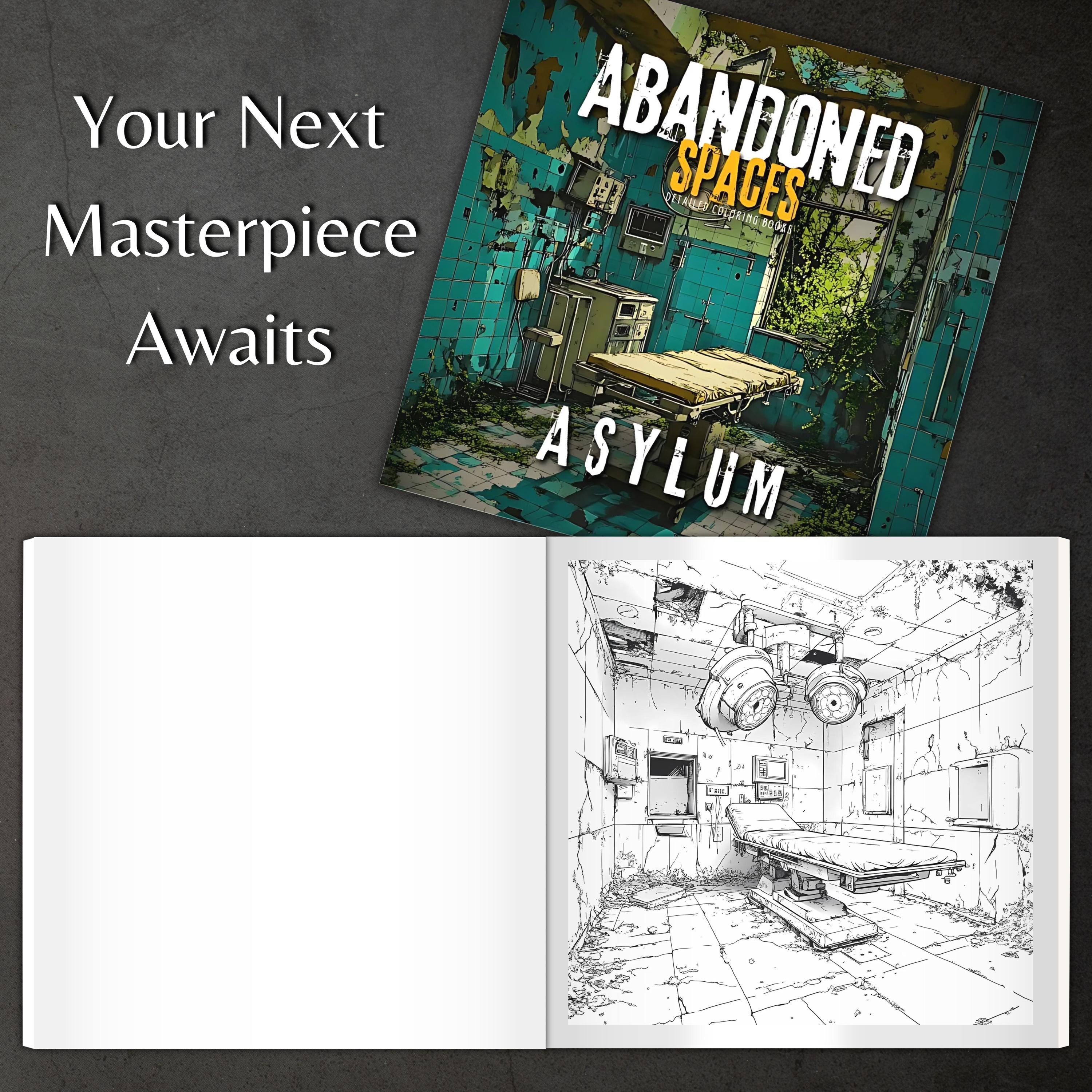 Abandoned Asylum Urban Decay Coloring Book Detailed Architectural ...