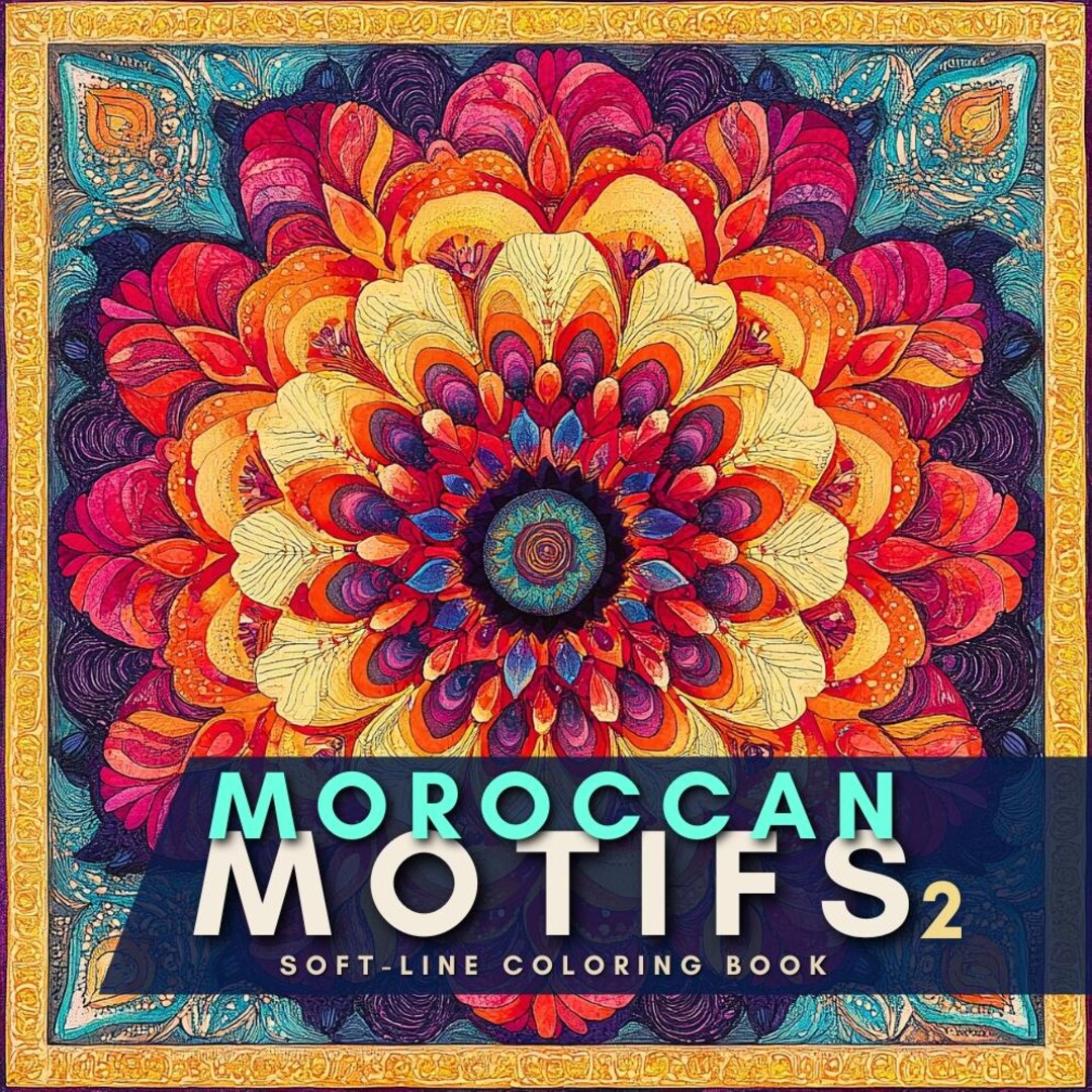 Moroccan Motives Premium Adult Coloring Book - Etsy