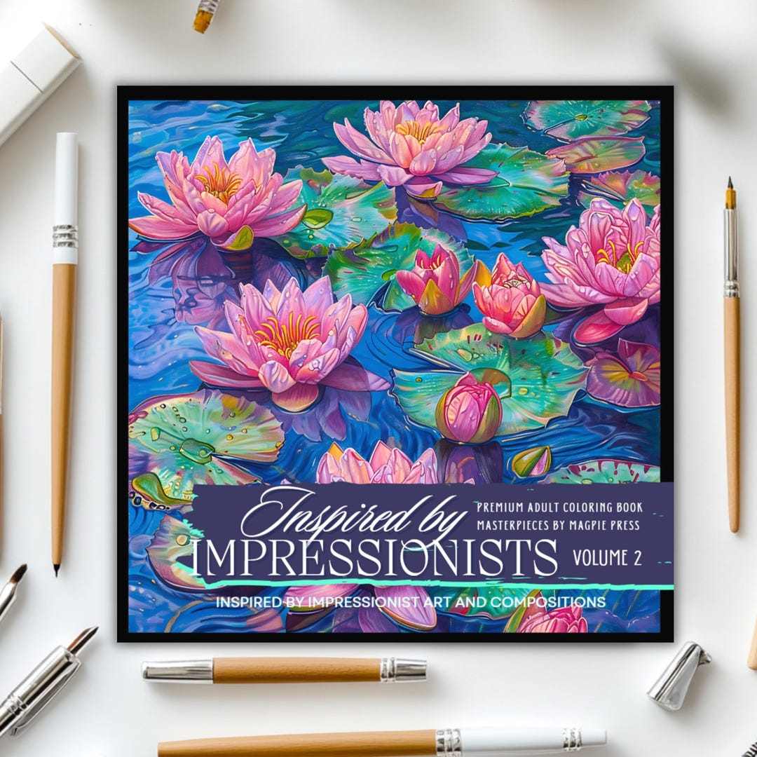 Impressionist Art Adult Fine Art Coloring Coloring Book: Volume 2 ...