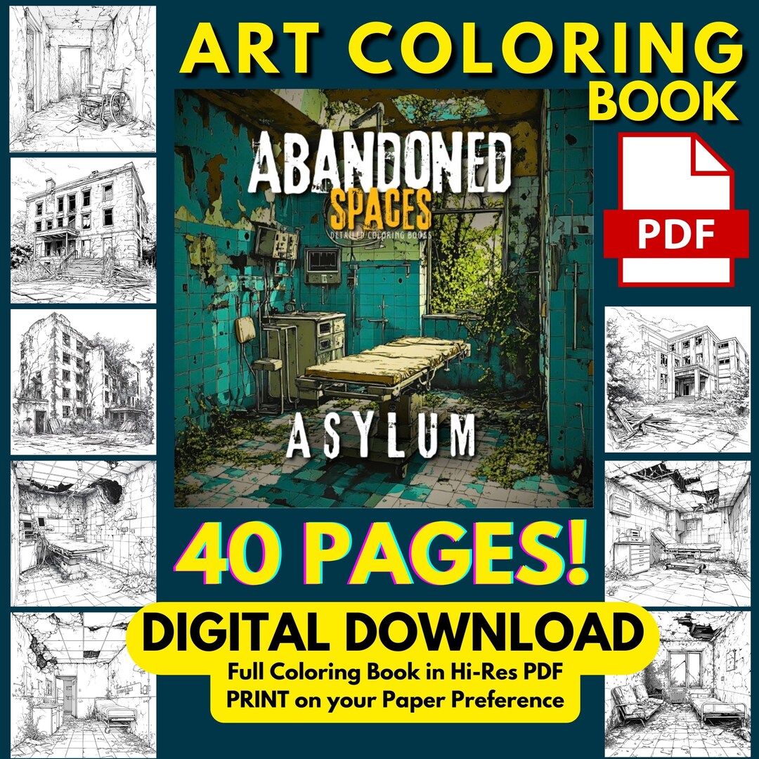 Abandoned Asylum Fine Art Adult Coloring Book | Urban Decay ...