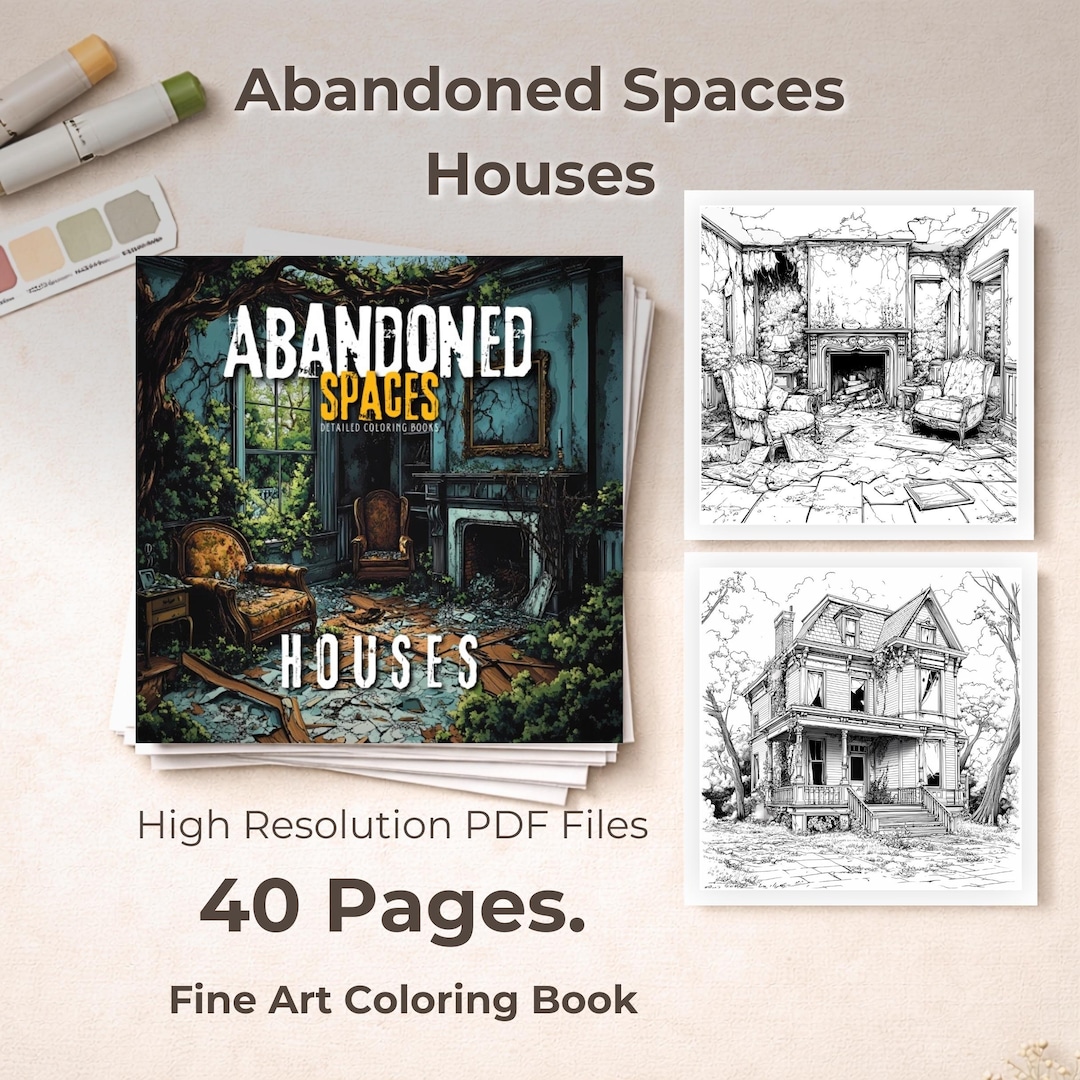 Abandoned Houses Fine Art Adult Coloring Book | Urban Decay ...