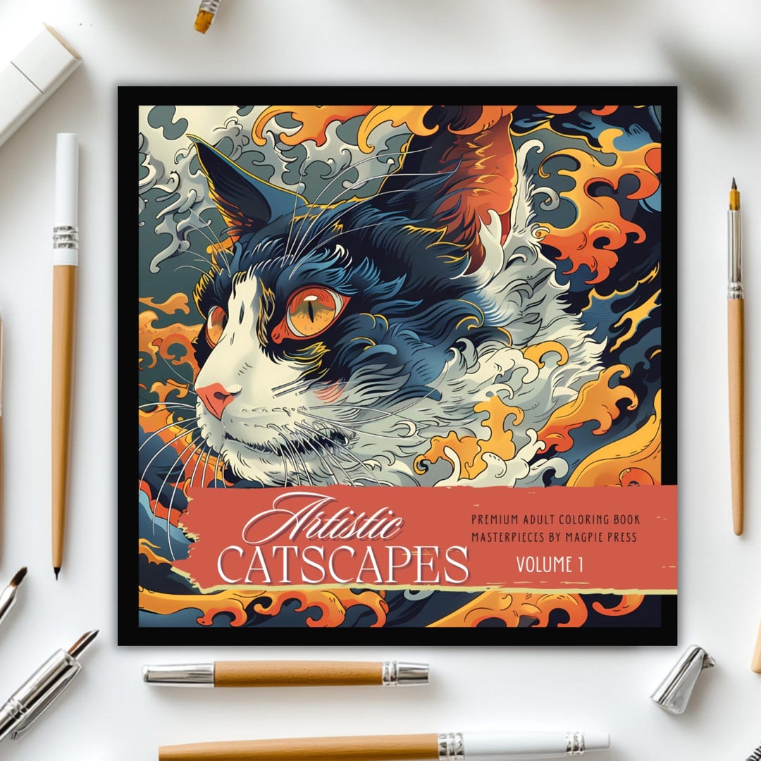 Artistic Catscapes Volume 1: the Ultimate Coloring Book for Cat Lovers ...
