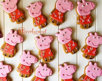 Peppa pig cookies | Etsy