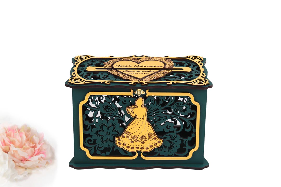 Mis Quince Anos Card Box With Slot, Quinceanera Reception Money Box ...