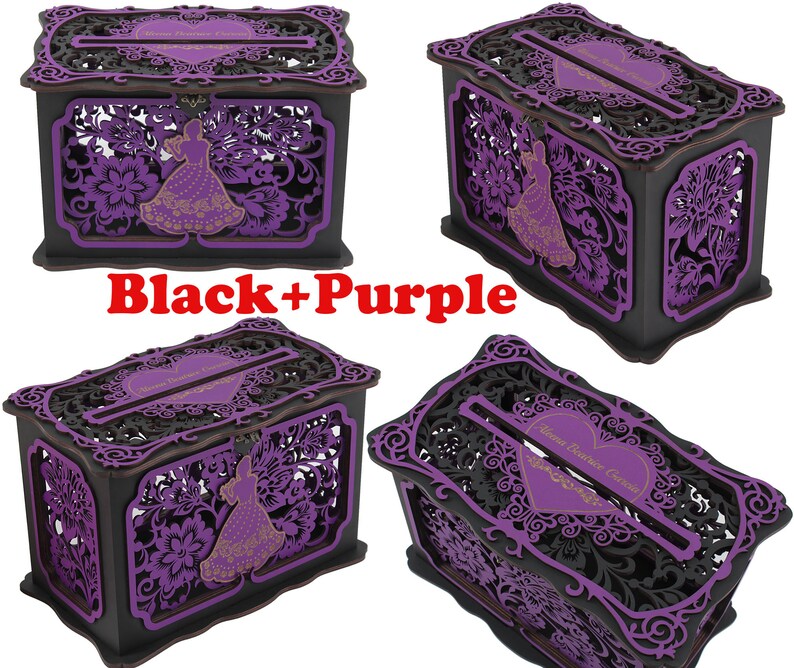 Quinceanera Card Box, Mis Quince Anos Money Box, Custom Quinceanera ...