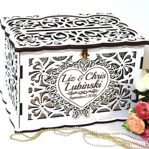 WEDDING MONEY BOX, Personalised Wedding Card Box, Savings Box, Wedding ...