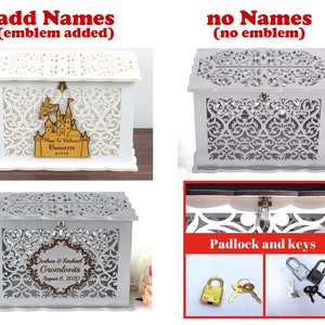 Wedding Card Box With Lock - Fairy Castle, Cinderella Quinceanera Money ...