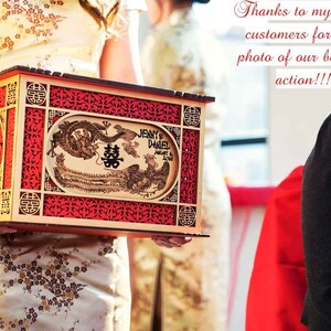 WEDDING MONEY BOX Chinese Eastern Personalised Monogrammed Envelopes ...