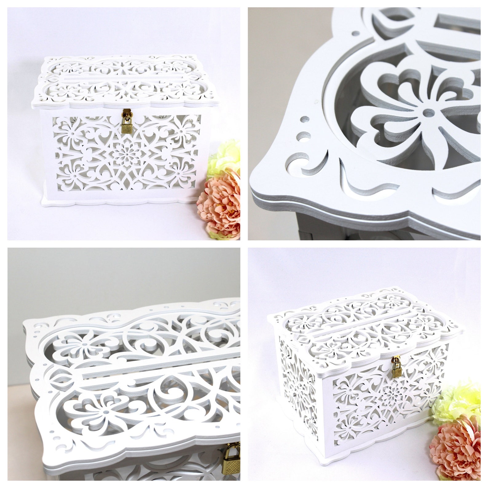 Personalized Wedding Card Box With Lock Wedding Money Box | Etsy