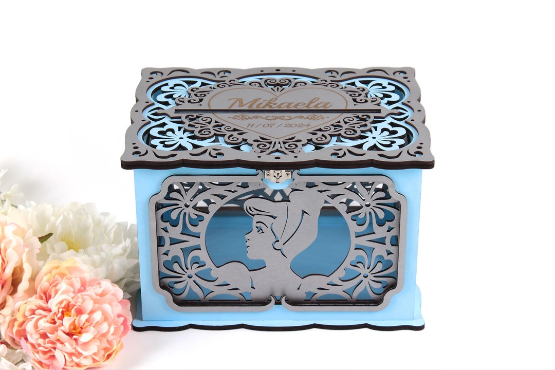 Cinderella Quinceañera Card Box With Slit, Princess Quince Centerpiece ...