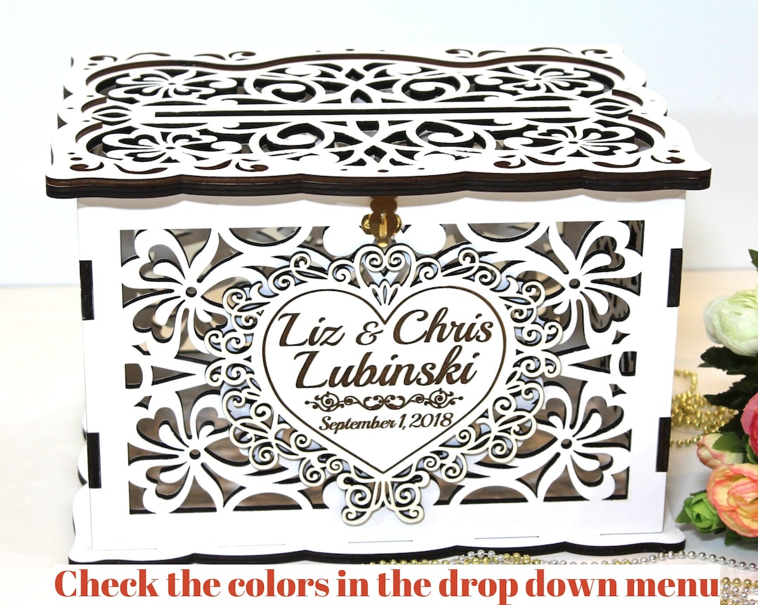 WEDDING MONEY BOX, Personalised Wedding Card Box, Savings Box, Wedding ...