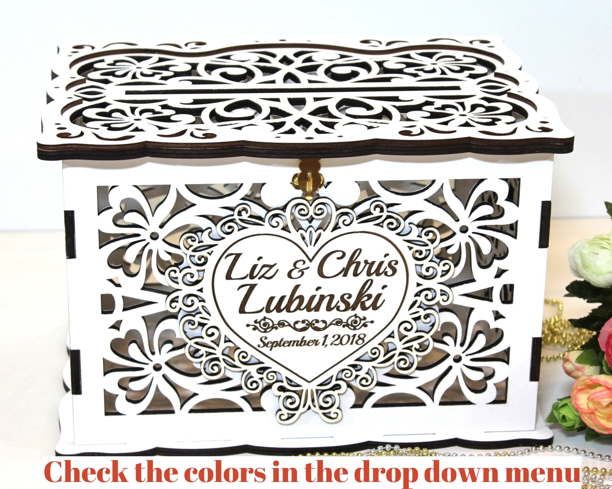 WEDDING MONEY BOX, Personalised Wedding Card Box, Savings Box, Wedding ...