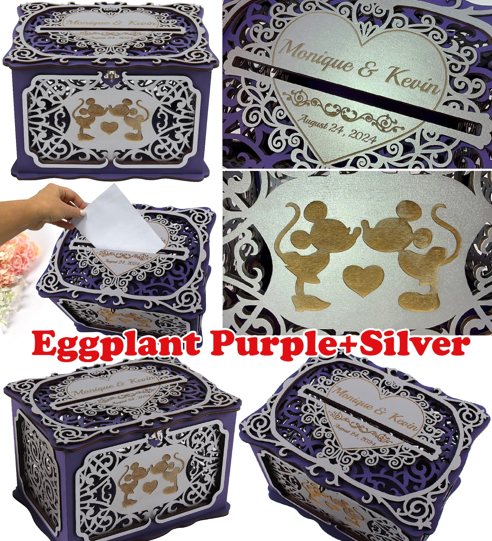Mouse Wedding Card Box, Cartoon Themed Wedding Money Box, Couple Mouse ...