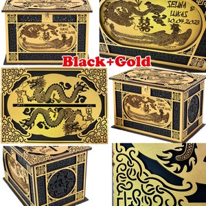 WEDDING MONEY BOX Chinese Eastern Personalised Monogrammed Envelopes ...