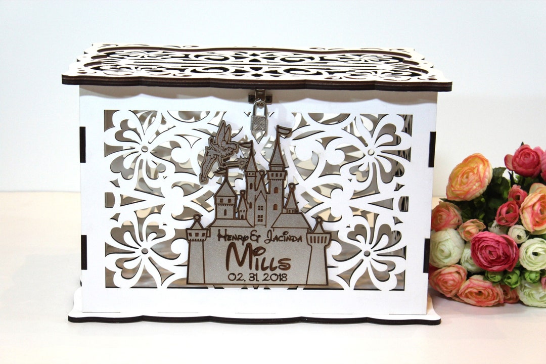 Cinderella Wedding Card Box With Lock With Slot Castle, Fairy Tale ...