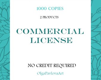 LIMITED Commercial License for 5 Products. NO Credit Required. CL - Etsy