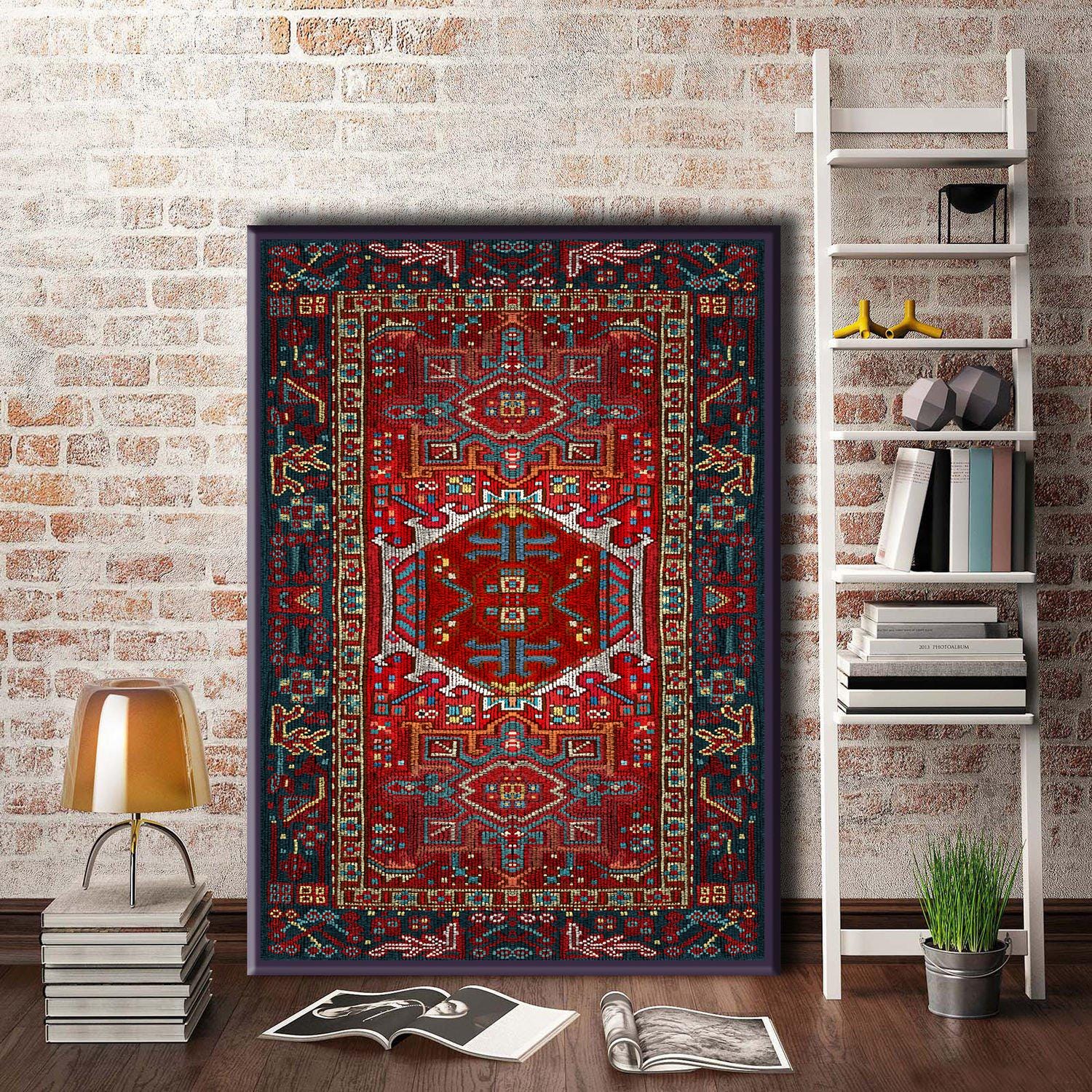 Ancient Persian Rug Poster – Ornamental Digital Wall Art, Intricate ...