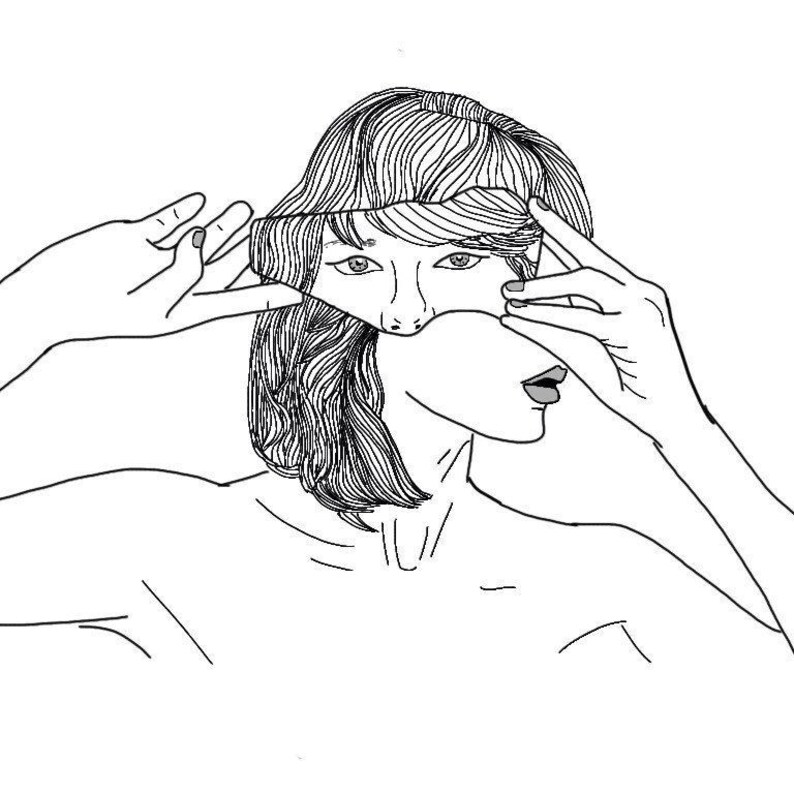 Print: Style Taylor Swift Outline Drawing 6x6 - Etsy