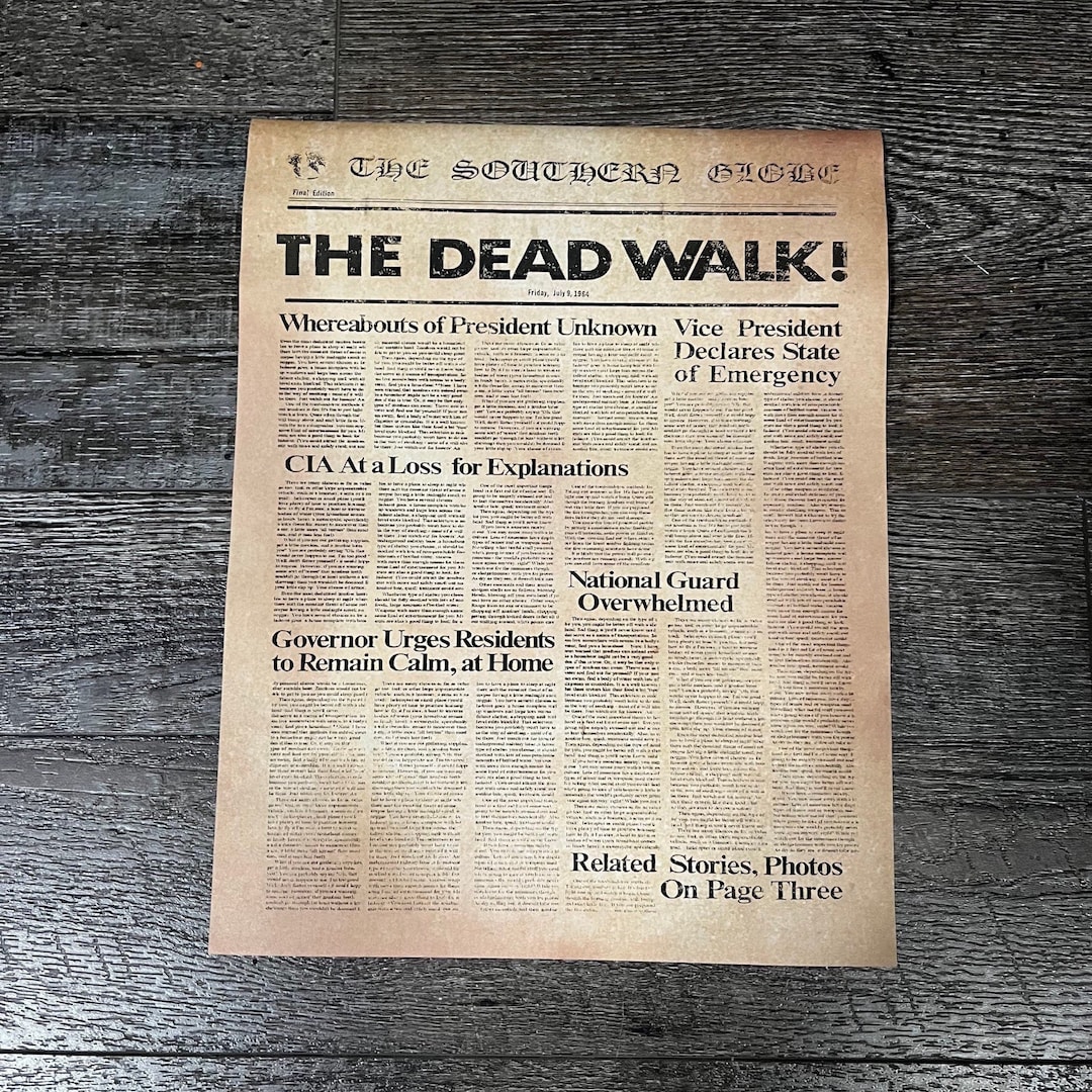 Day of the Dead the Dead Walk Newspaper Mini Replica 8.5x11 - Etsy