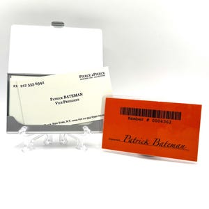 Patrick Bateman Business Card Case and Video Store Rental Card American ...