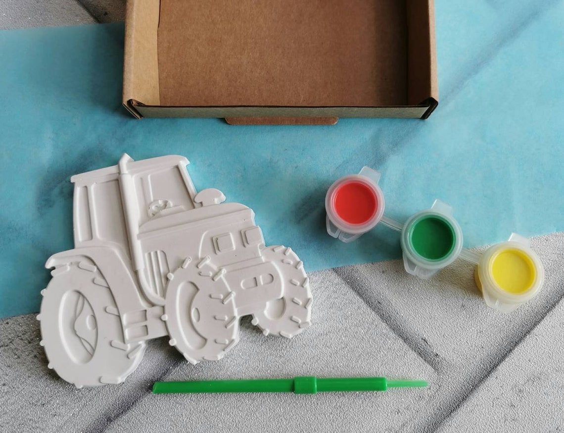 Tractor craft kit paint your own budget friendly. Kids craft | Etsy