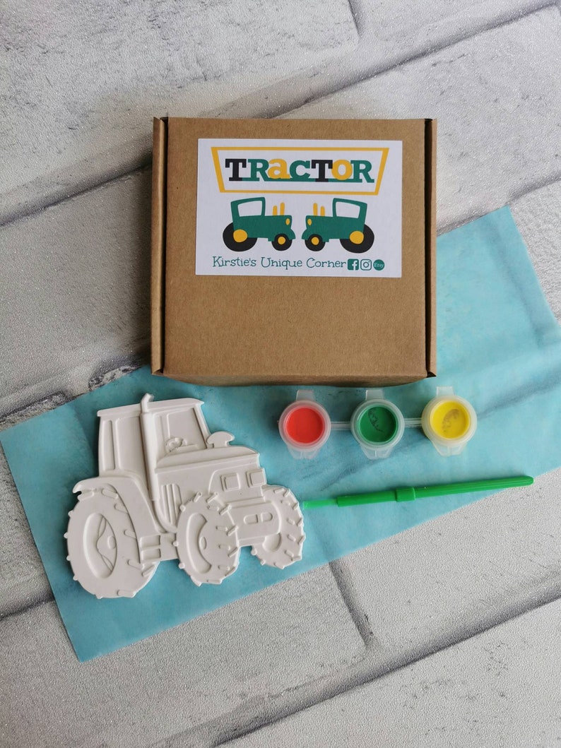 Tractor craft kit paint your own budget friendly. Kids craft | Etsy