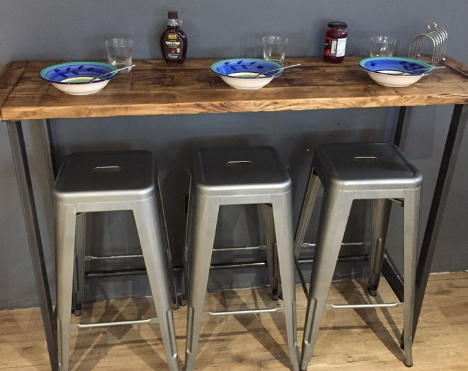 Reclaimed Wood Breakfast Bar Table - Etsy UK