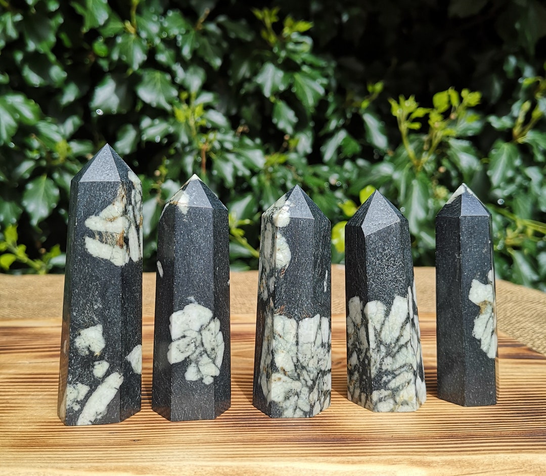 Chrysanthemum Stone Point - Peony Jasper Point - Fossil Flower Stone ...