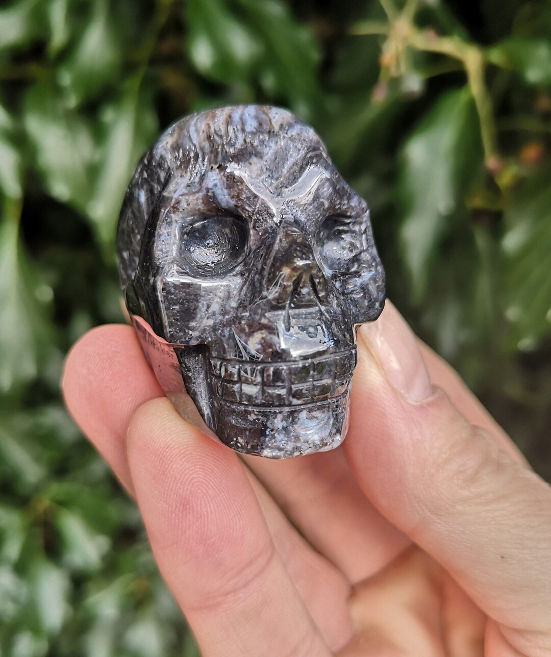 Black Onyx Crystal Skull - 2 Inch Skull Sardonyx Carving - 83g Rare ...