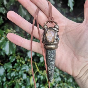 Preseli Stone Wand Talisman Preseli Stone Necklace With Tensor Ring ...