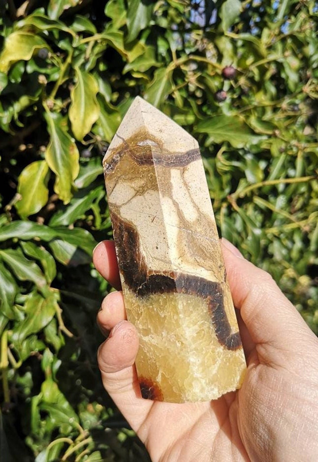 Large Septarian Tower 328g Large Polished Dragon Stone Obelisk Stone of ...