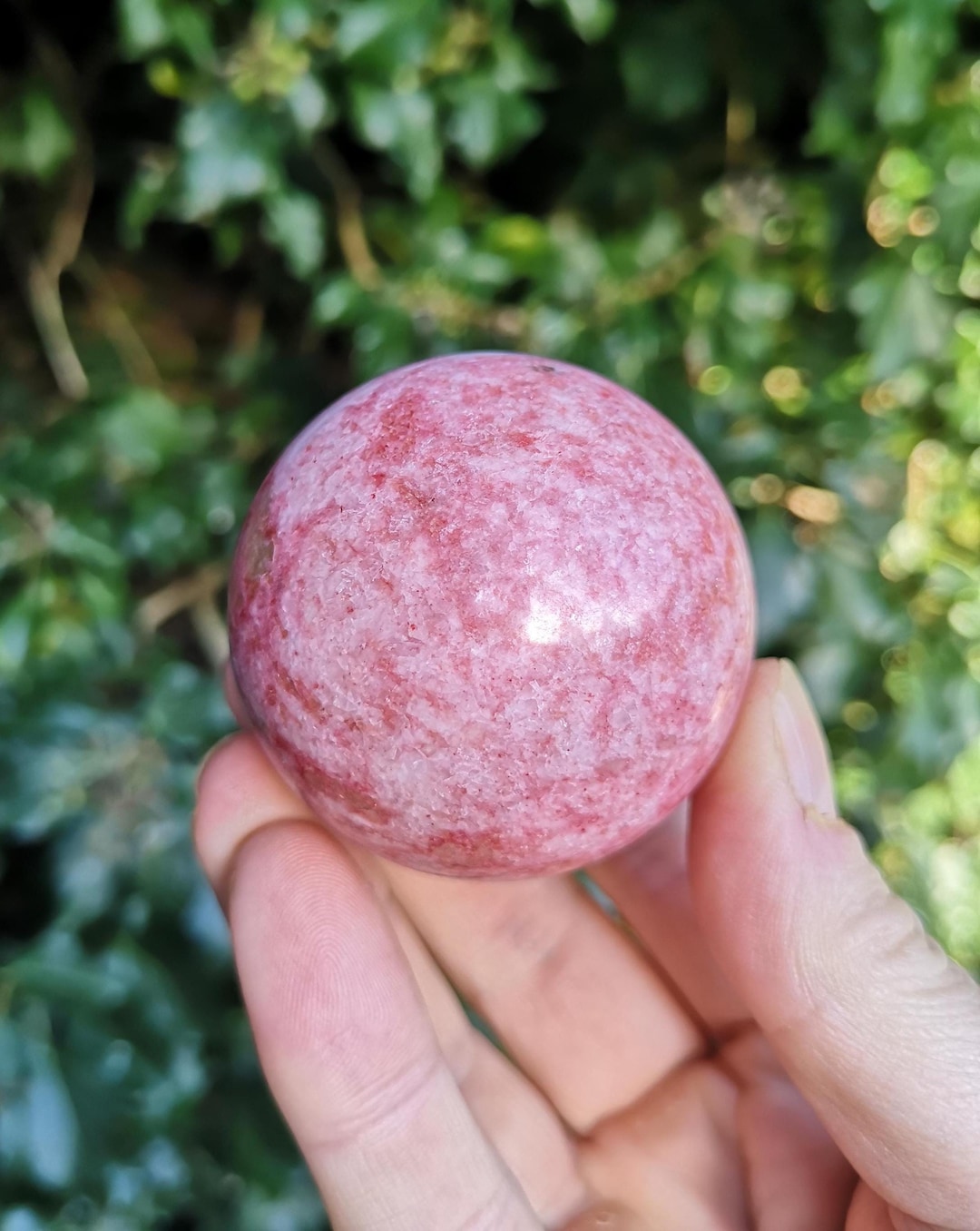 Thulite Sphere 50mm - Rare Pink Thulite Sphere 182g - Large Norway ...