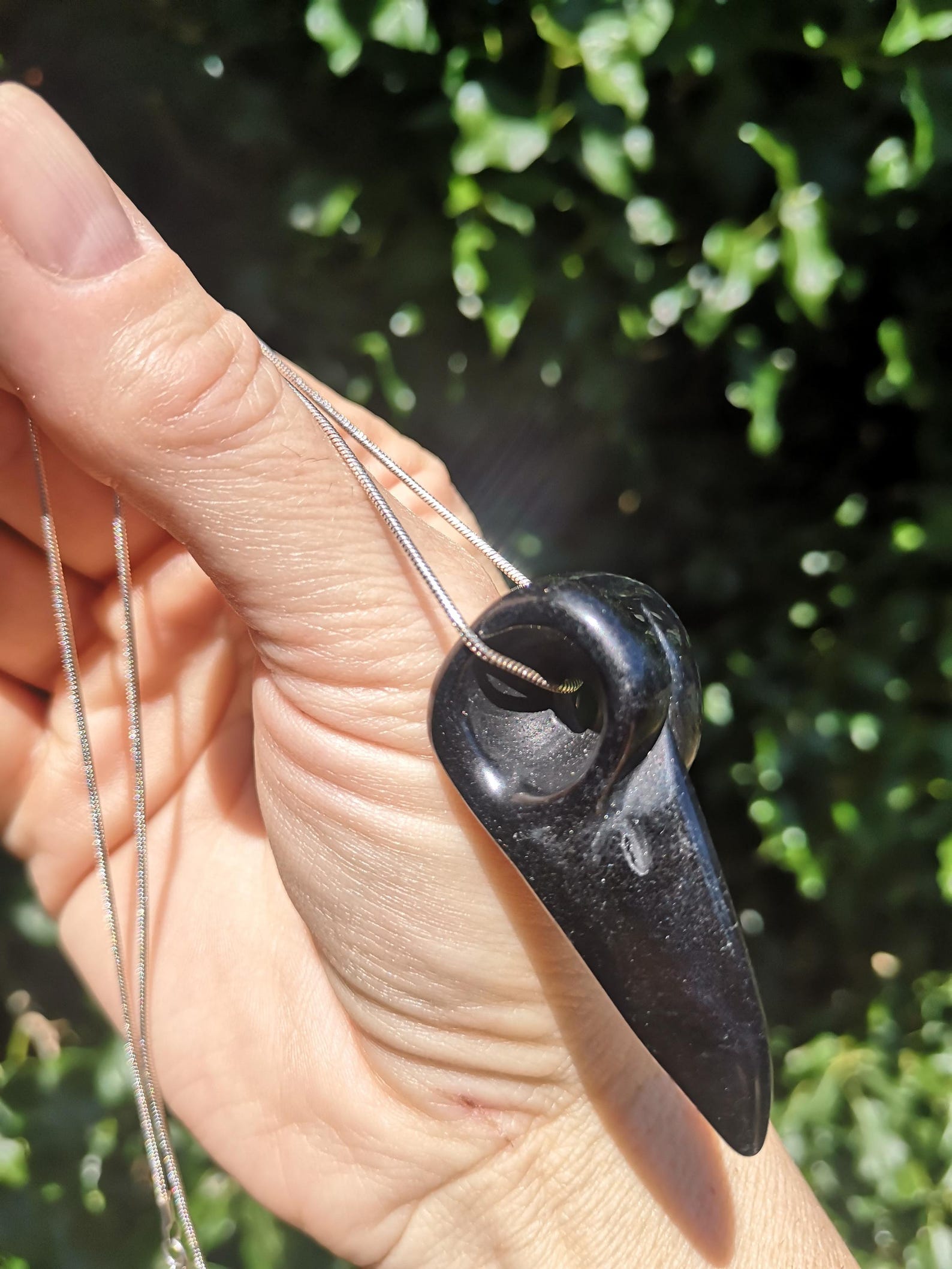 Black Obsidian Raven Skull Pendant matt Black Obsidian Carved Crow ...